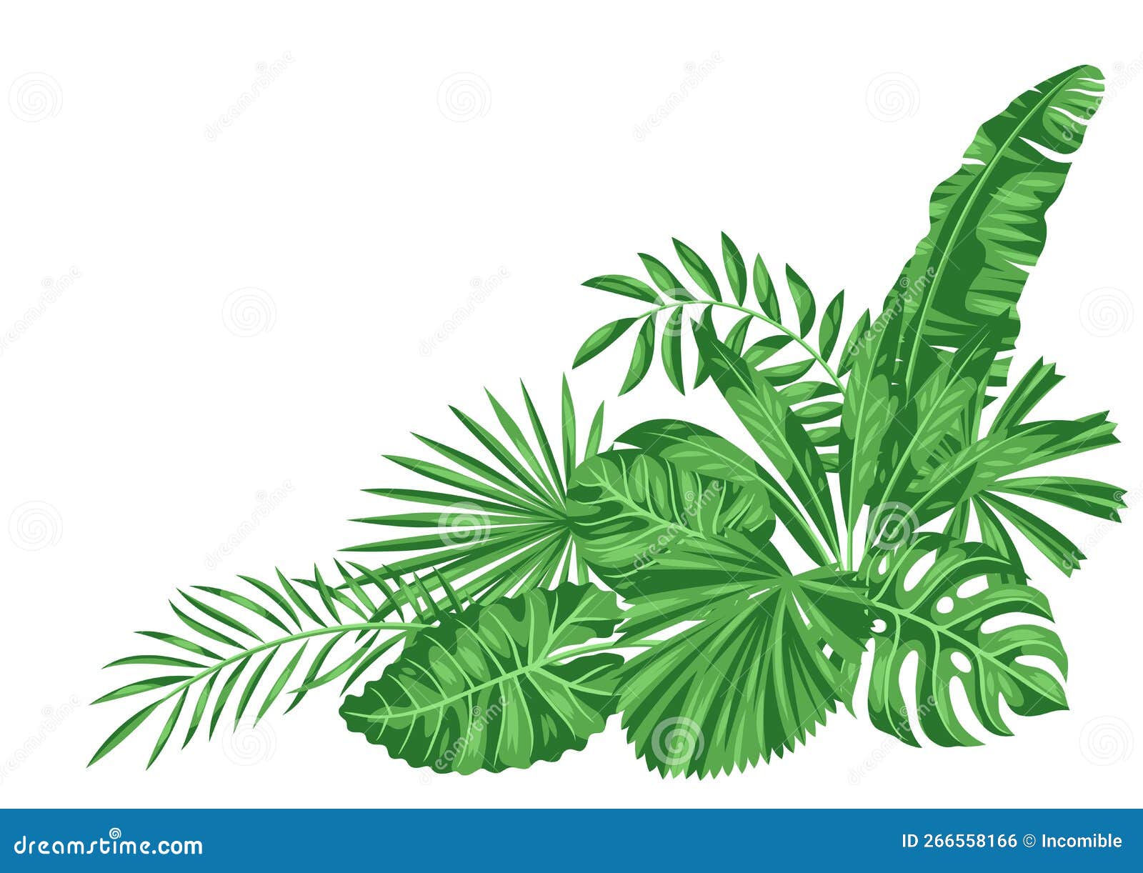 Background with Stylized Palm Leaves. Image of Tropical Foliage and ...