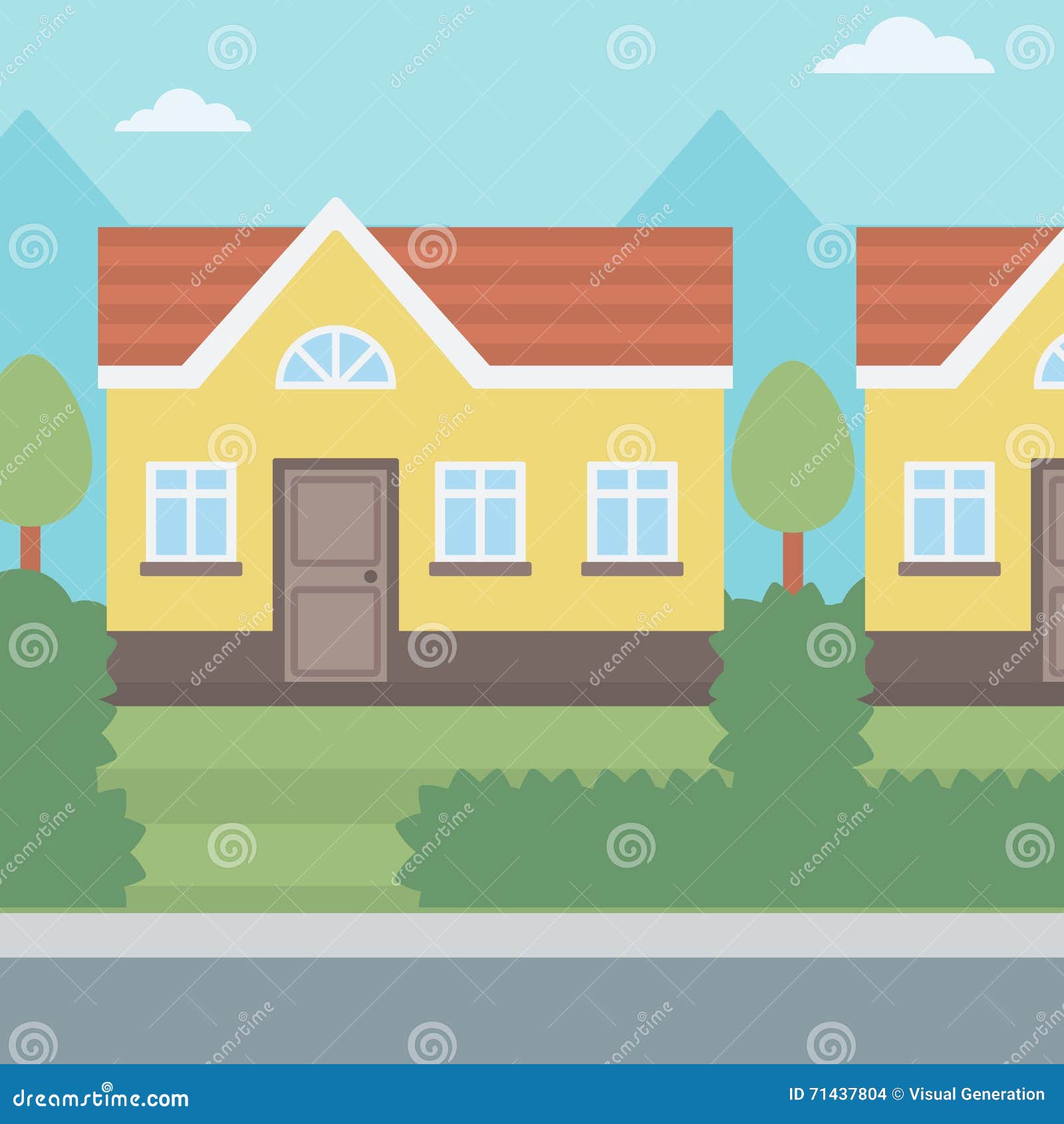 Background of Suburban House. Stock Vector - Illustration of exterior ...