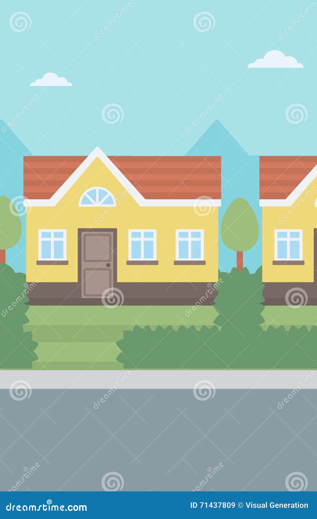 Background of Suburban House. Stock Vector - Illustration of outside ...