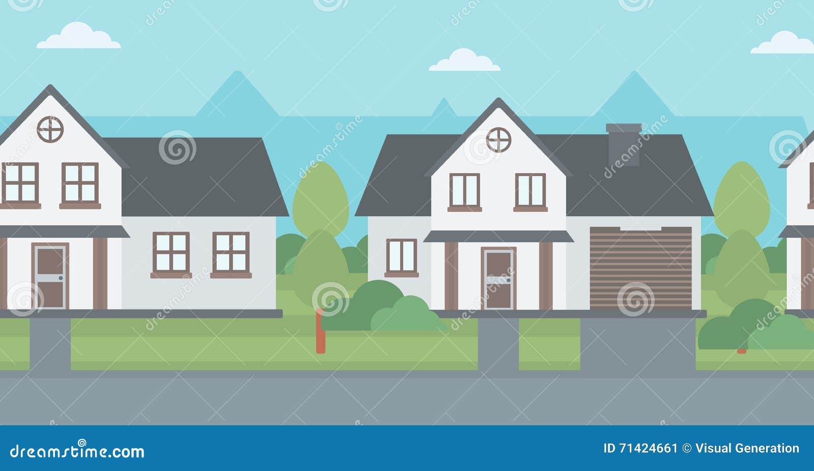 Background of Suburban Houses. Stock Vector - Illustration of houses ...
