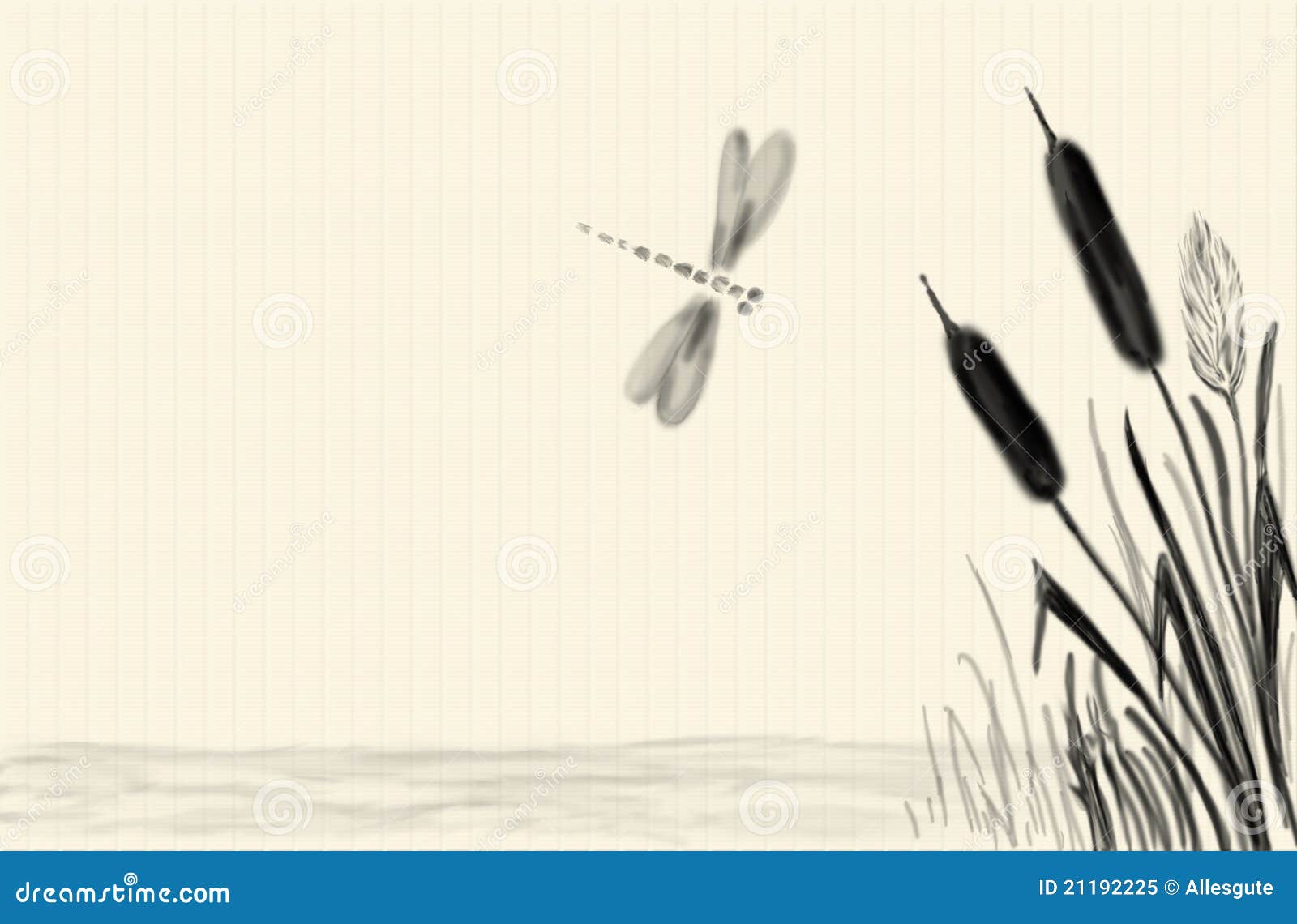 Background Sumi-e styled stock illustration. Illustration of three ...