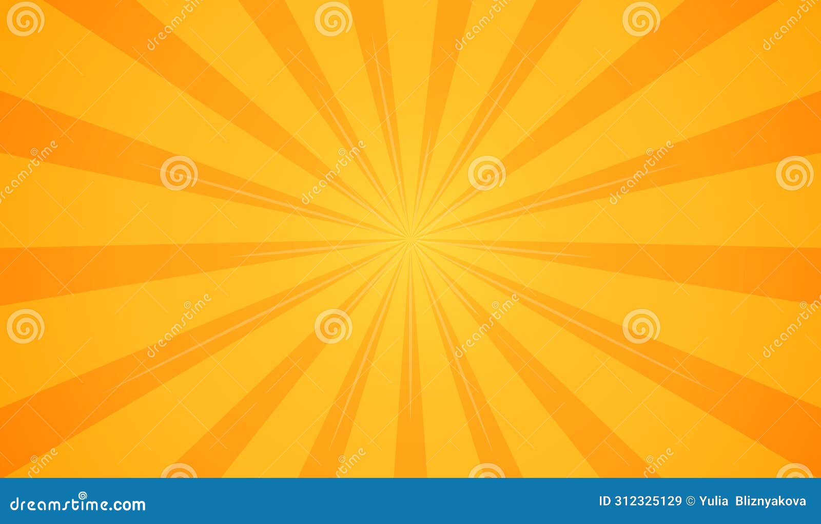 Background with Sun Rays Yellow. Radial Glitter on Orange Gradient ...