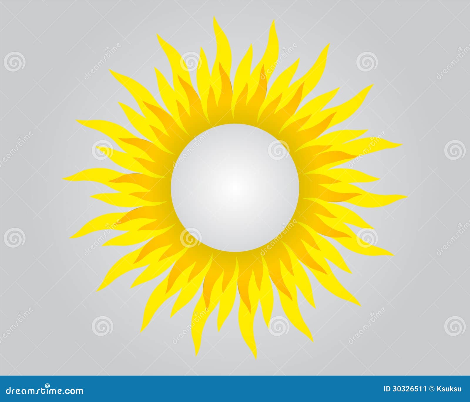 Background with Sun and Round Space for Your Text Stock Illustration ...