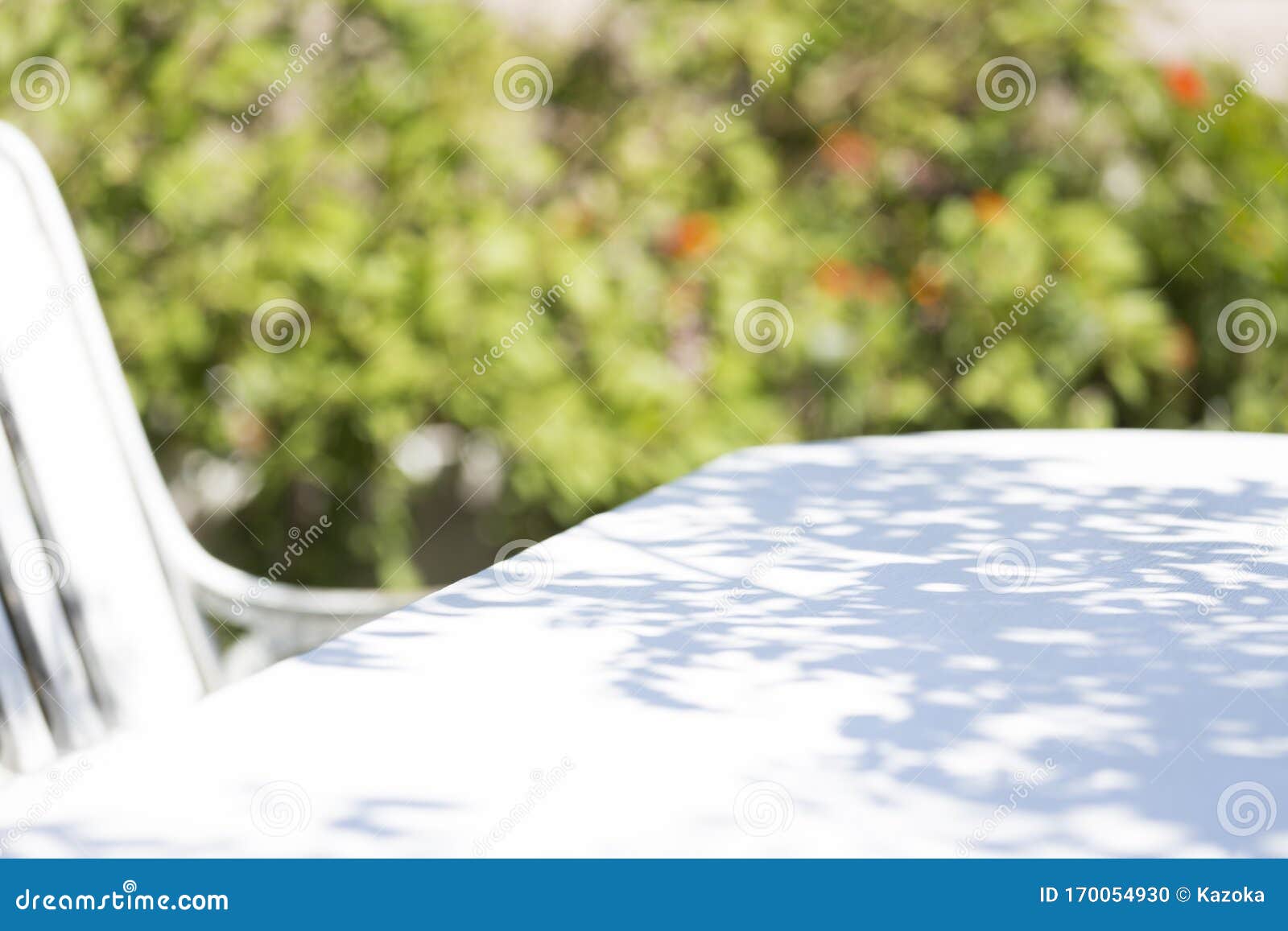 Background, Garden with Table Stock Photo - Image of fresh, wooden ...