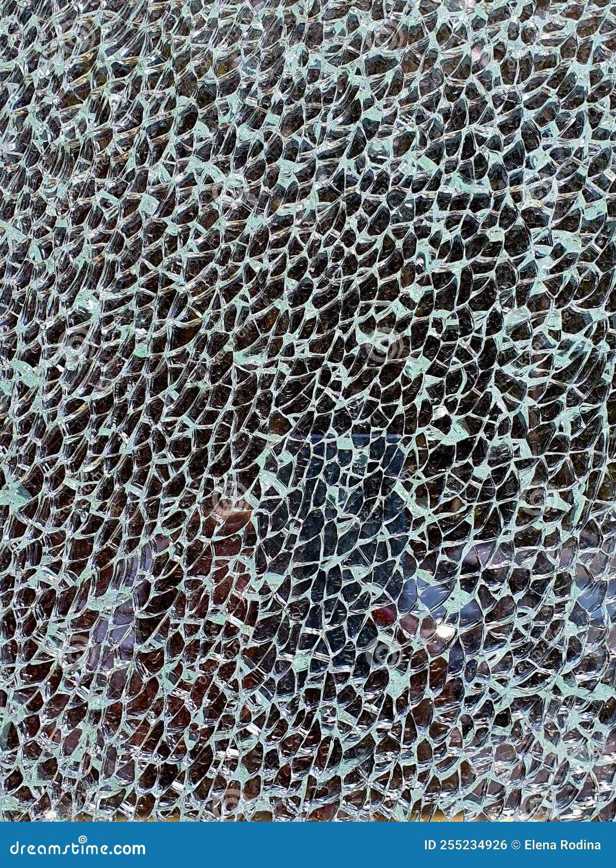 Background: Surface of Broken Triplex Glass Shards on a Black ...