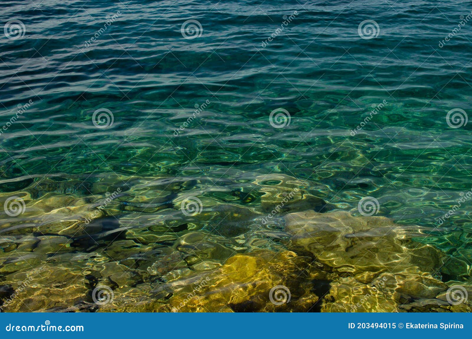 Background: Surface of Emerald Sea Stock Image - Image of seawater ...