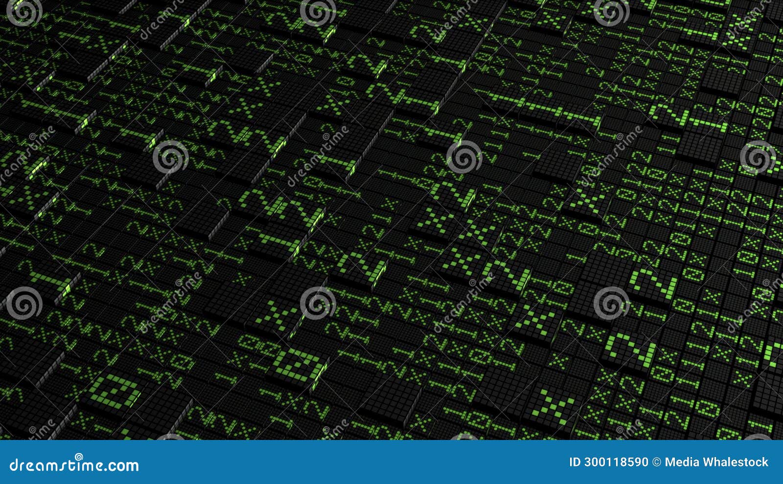 Background with Surface of Squares and Code. Motion. Computer Surface ...