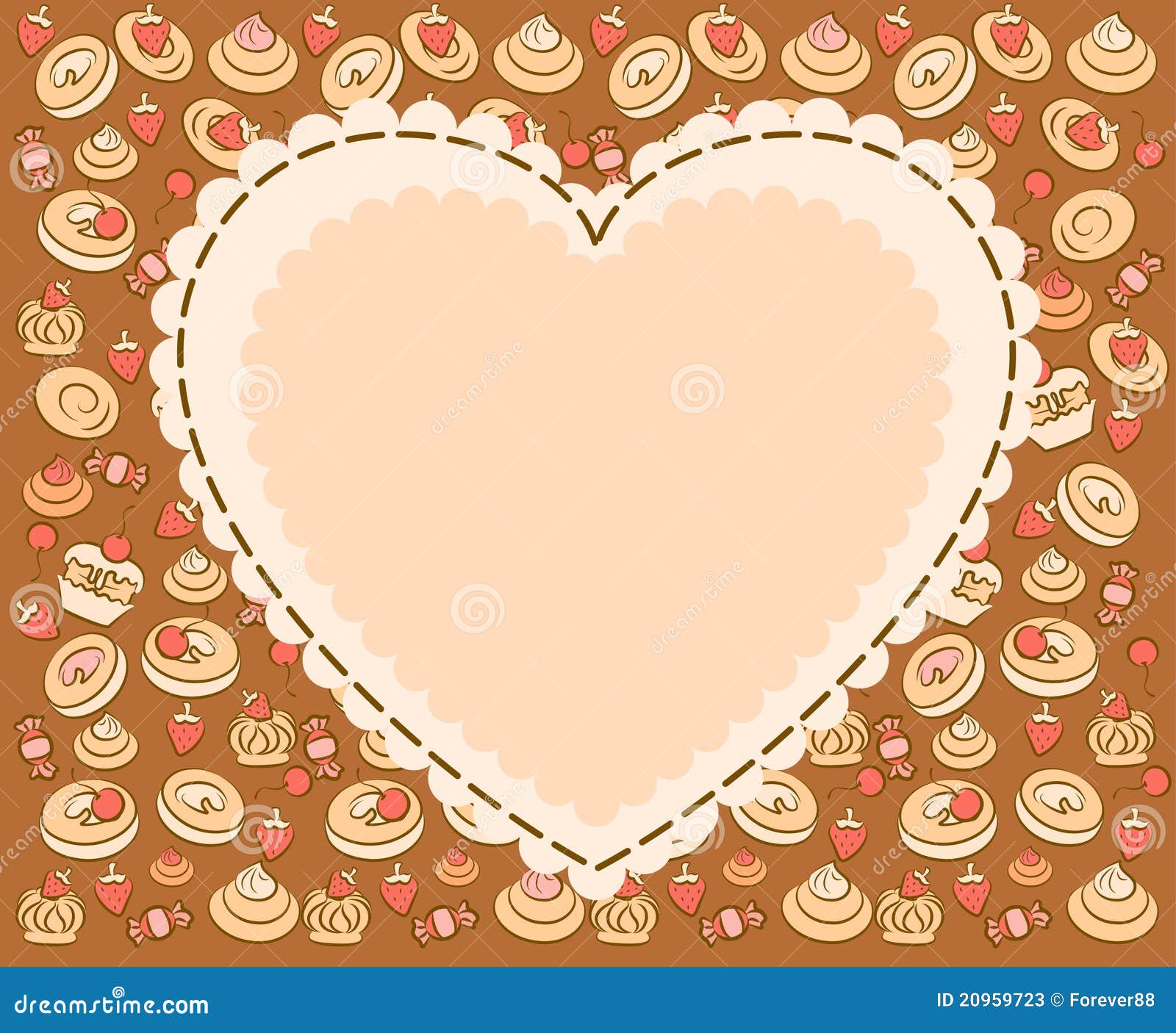 Background with Sweet Cakes. Stock Vector - Illustration of ornate ...