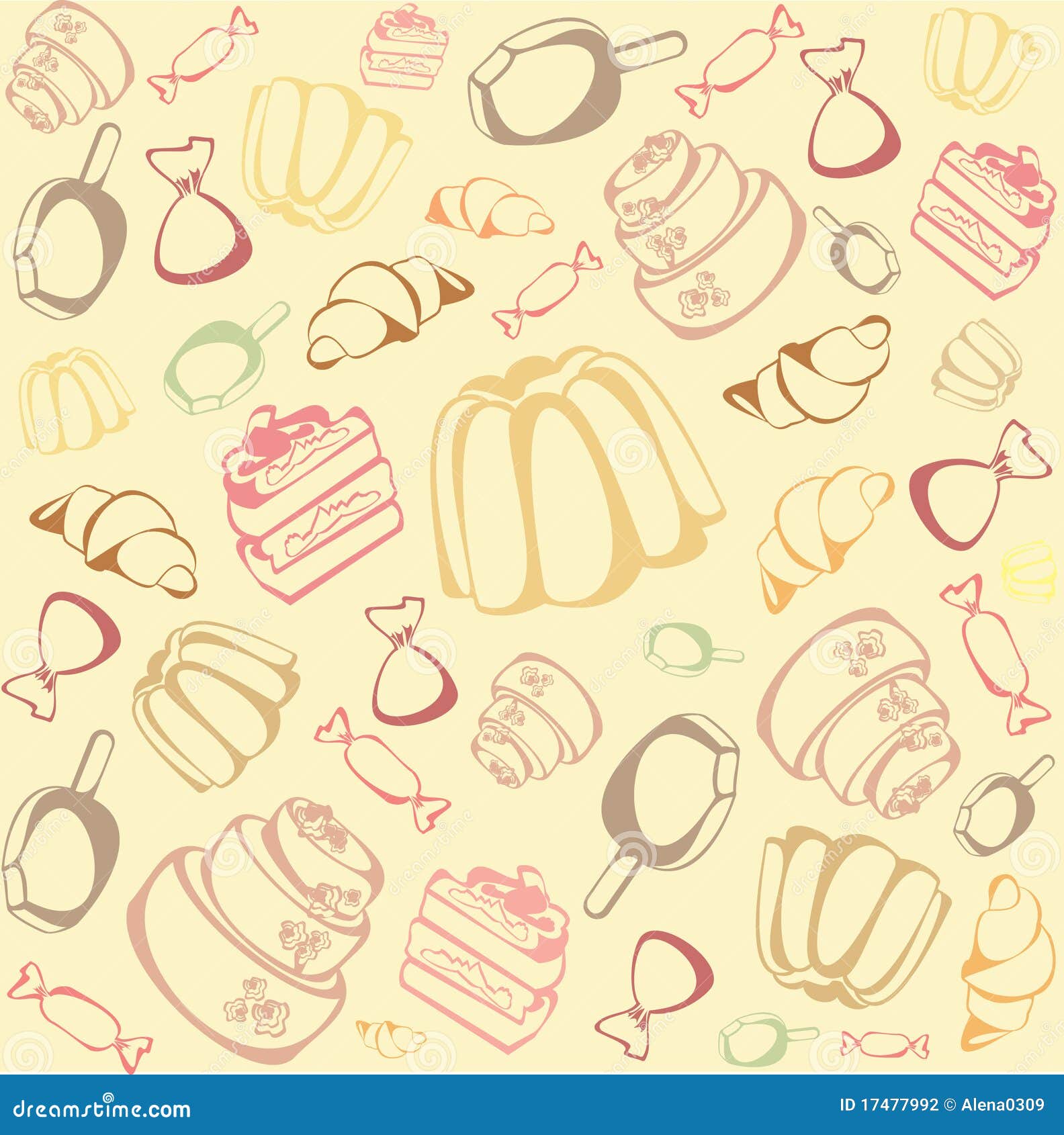 Background from Sweet Desserts Stock Illustration - Illustration of ...