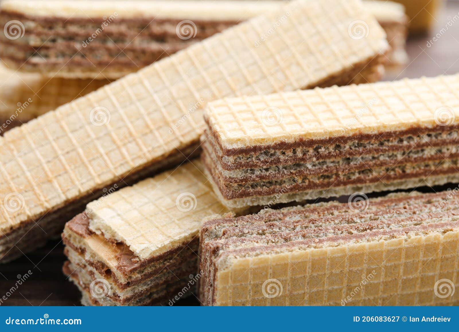 Wafer sticks stock image. Image of confection, delicious - 206083627