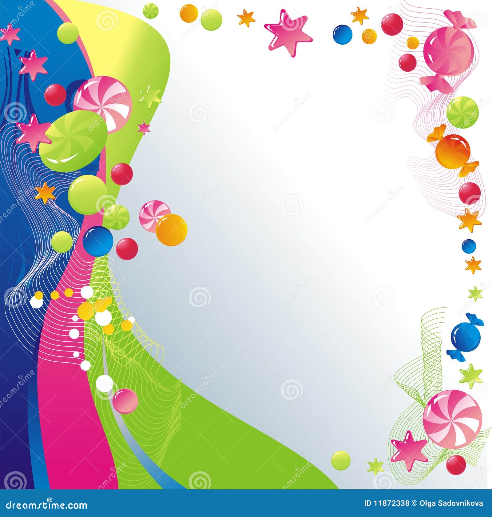 Background with sweets stock vector. Illustration of crimped - 11872338