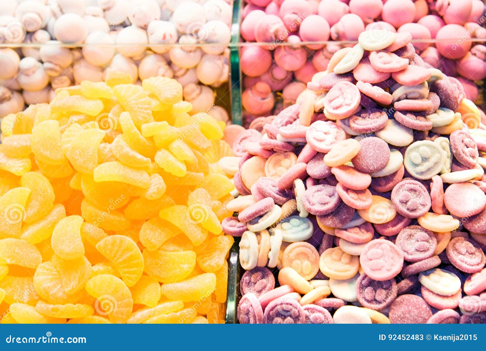 Background of Sweets. Close Up Stock Image - Image of assorted, orange ...