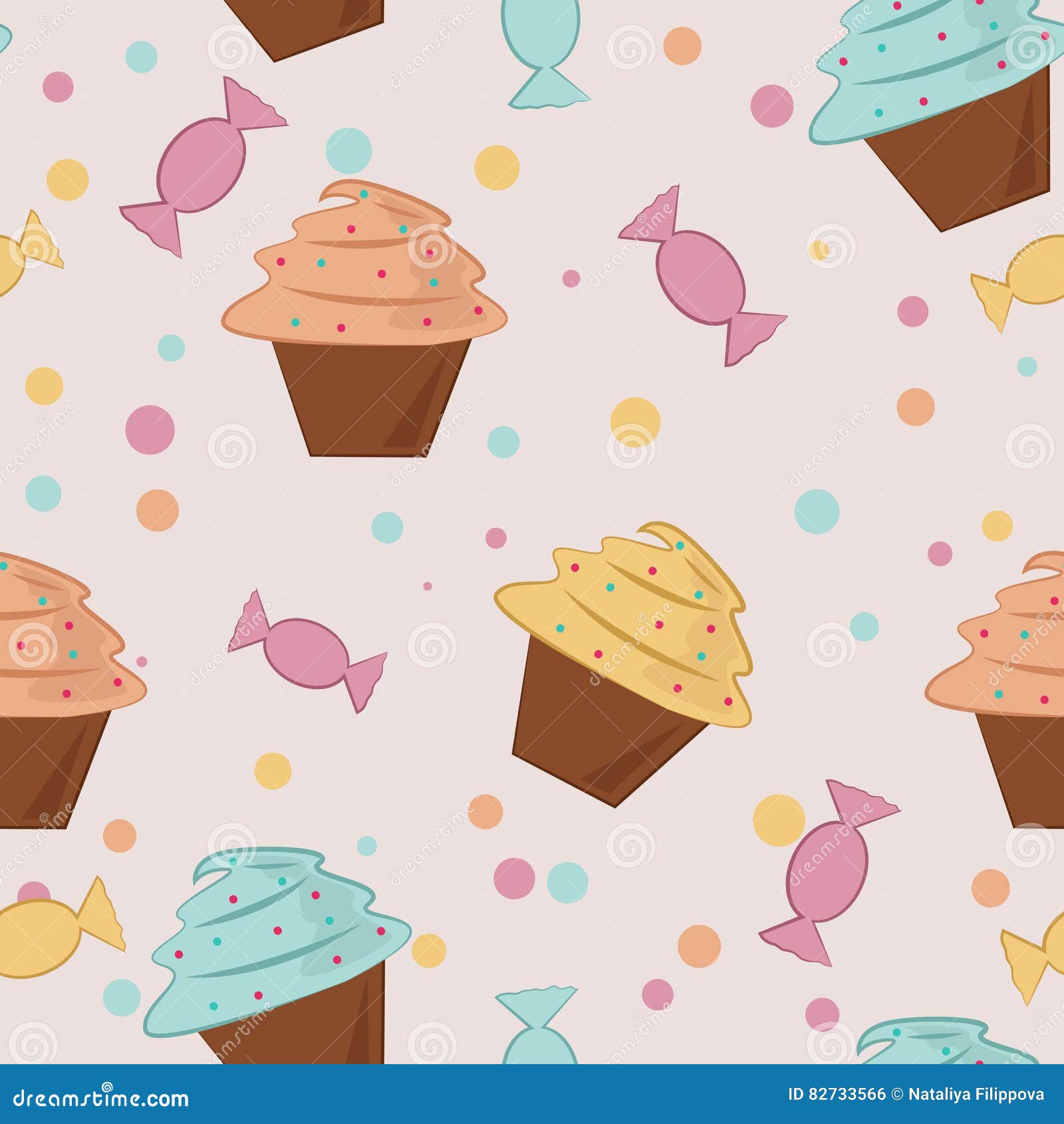 Background with sweets stock vector. Illustration of endless - 82733566