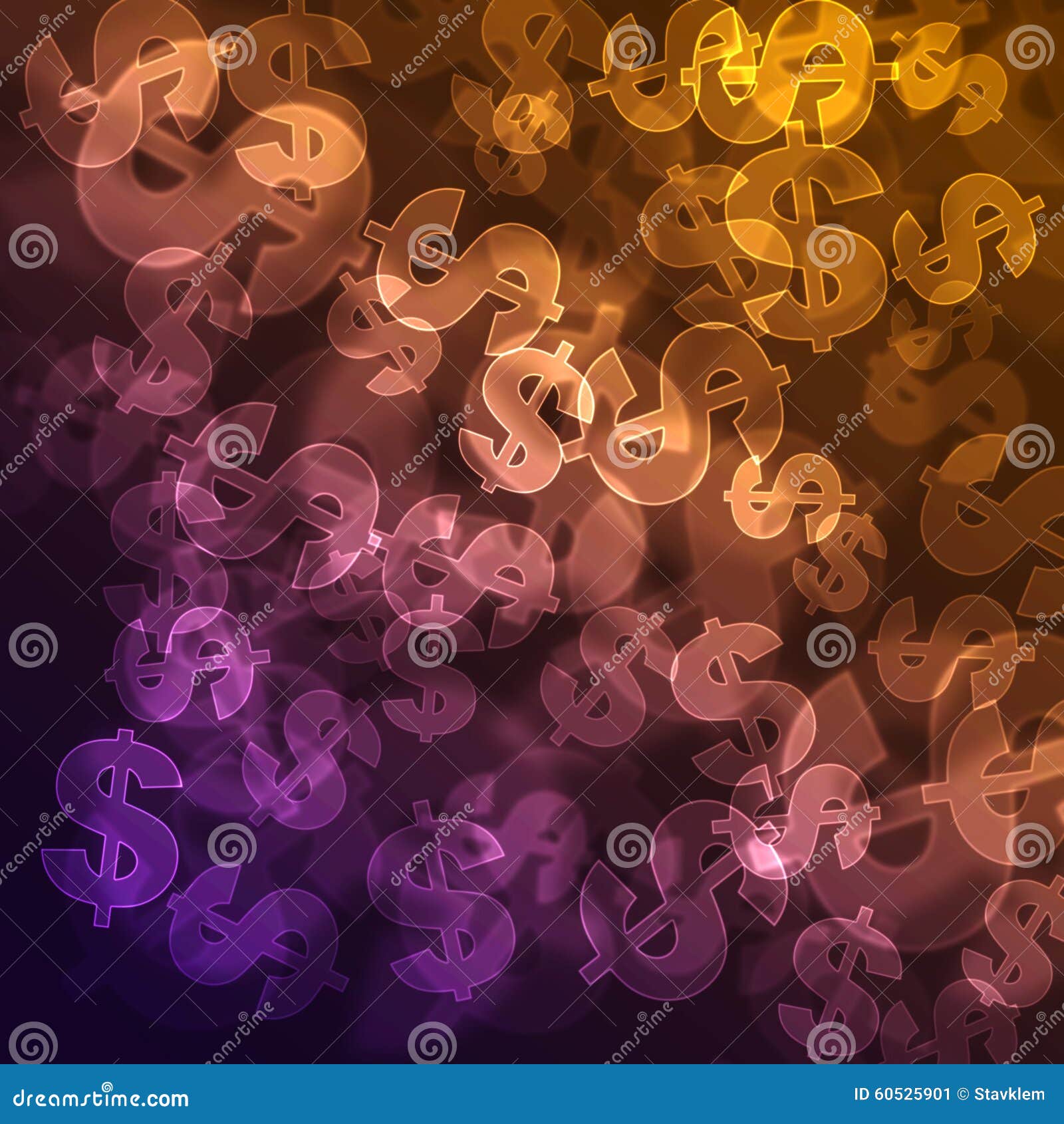 Background with Symbol of Dollars Stock Illustration - Illustration of ...