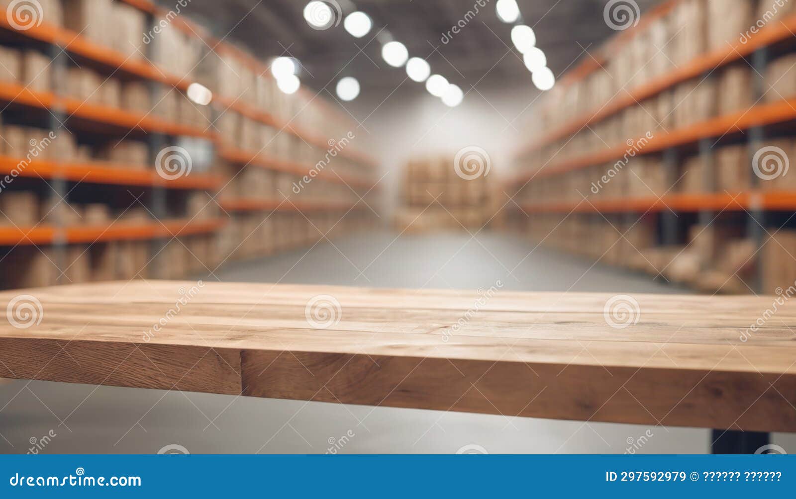 Background with a Table in the Warehouse. Stock Illustration ...