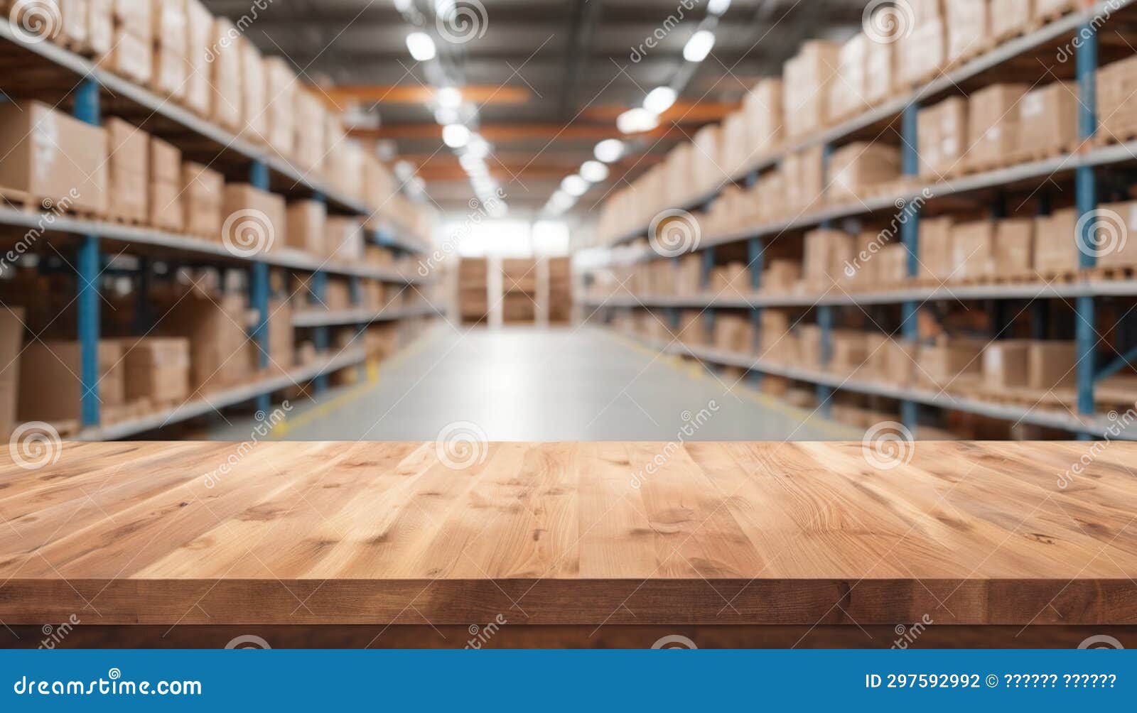 Background with a Table in the Warehouse. Stock Illustration ...