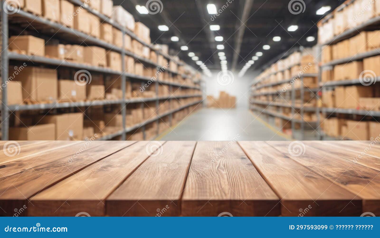 Background with a Table in the Warehouse. Stock Illustration ...