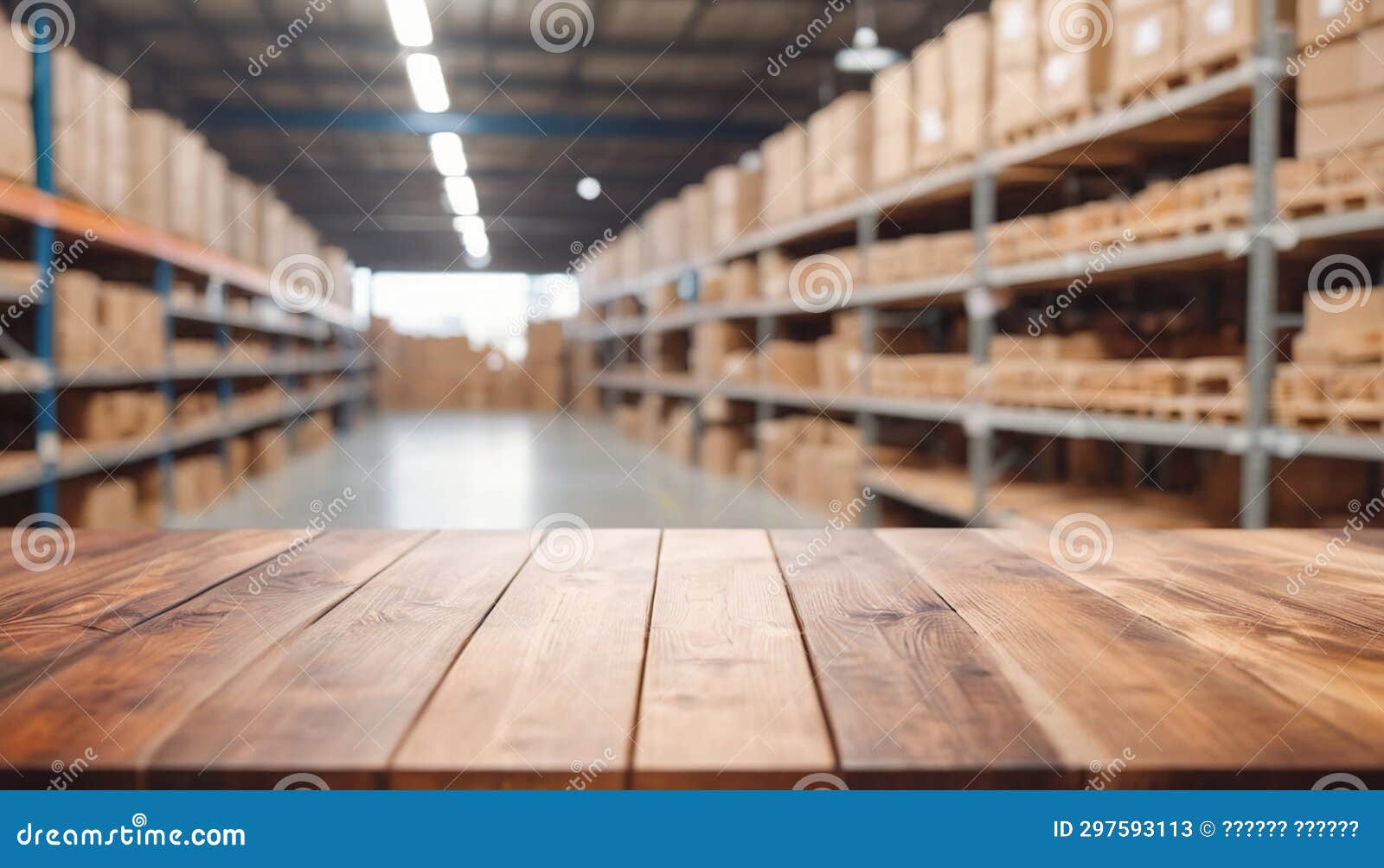 Background with a Table in the Warehouse. Stock Illustration ...