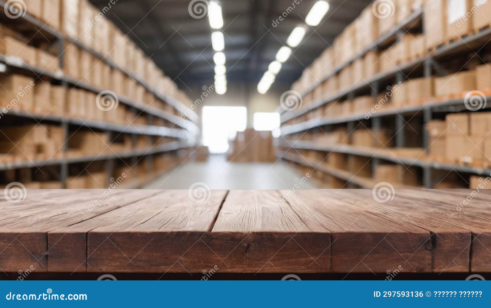 Background with a Table in the Warehouse. Stock Illustration ...