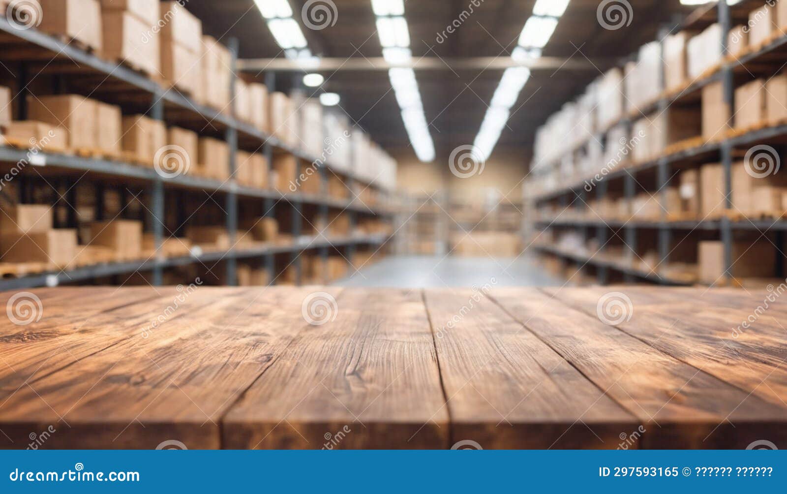 Background with a Table in the Warehouse. Stock Illustration ...