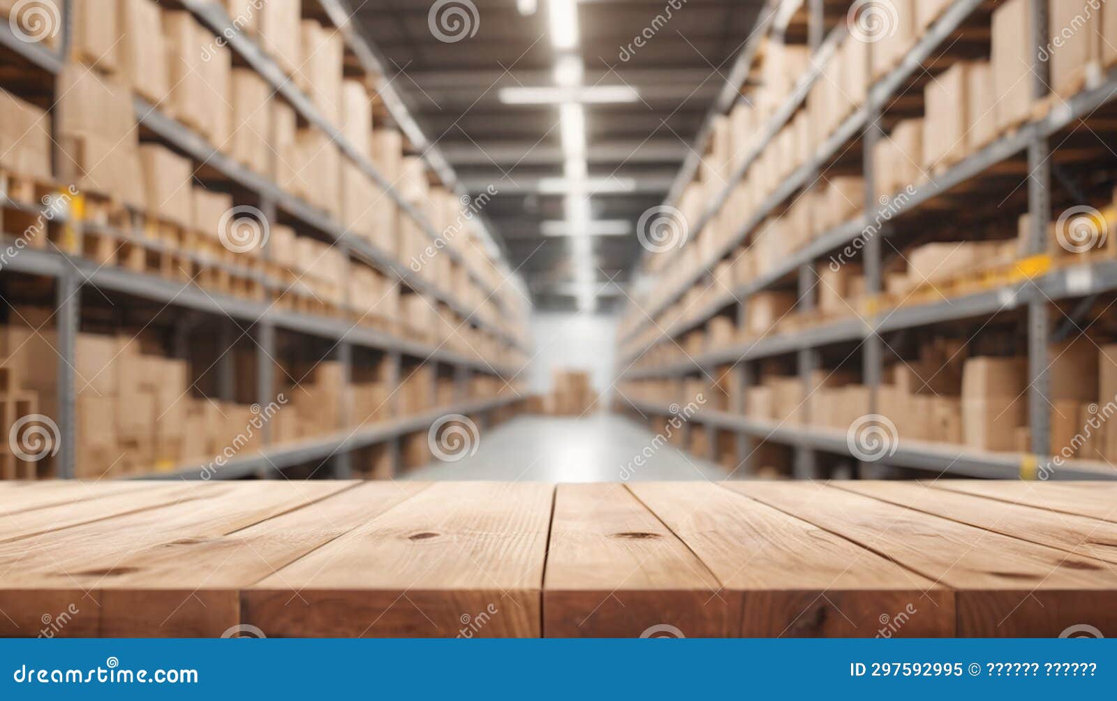 Background with a Table in the Warehouse. Stock Illustration ...