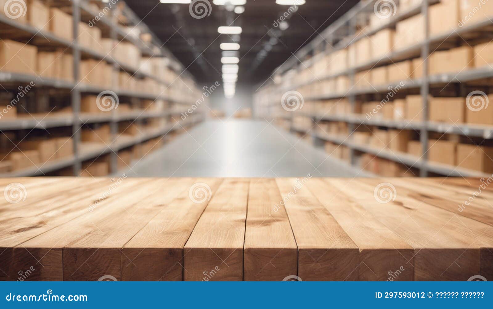 Background with a Table in the Warehouse. Stock Illustration ...