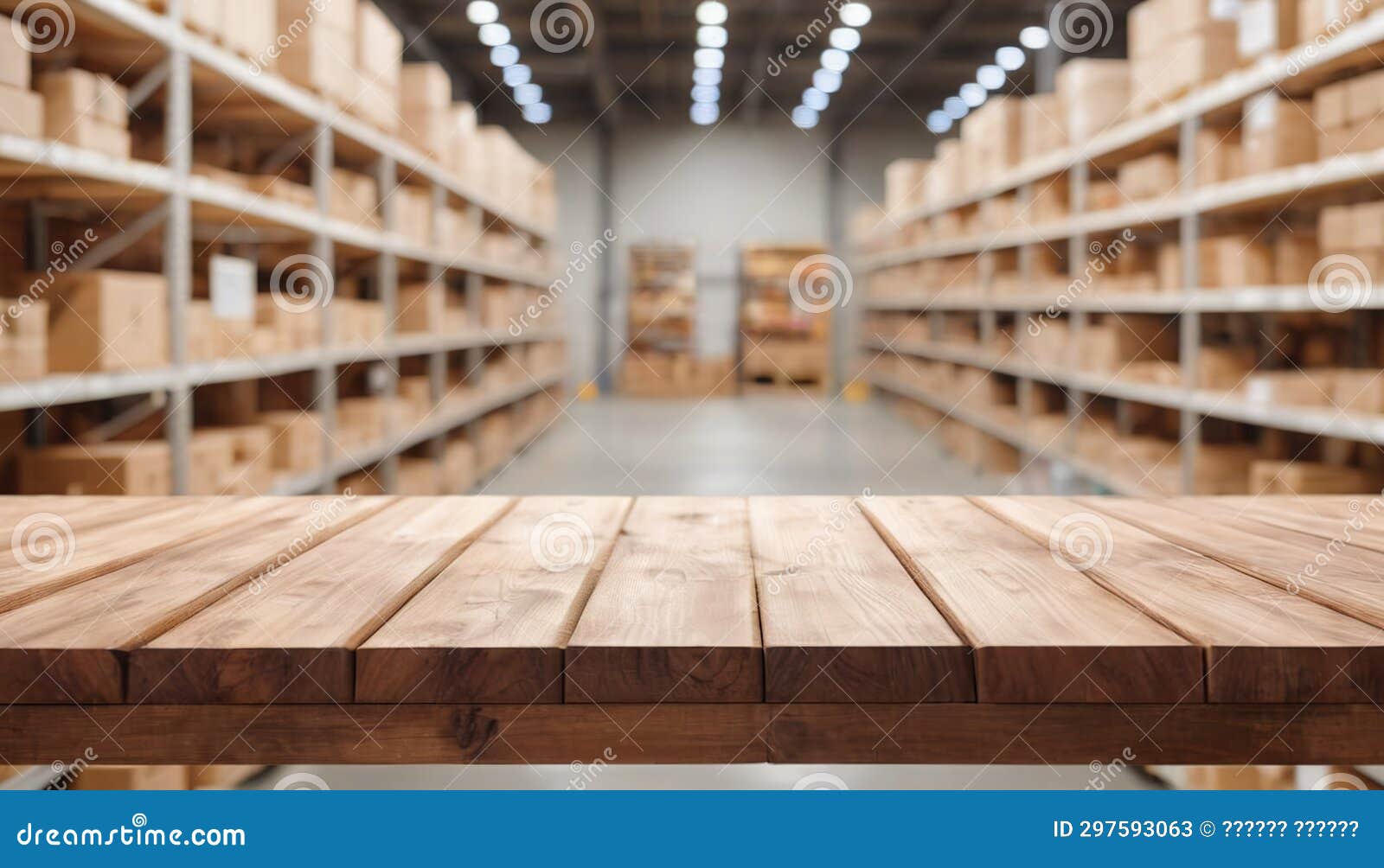 Background with a Table in the Warehouse. Stock Illustration ...