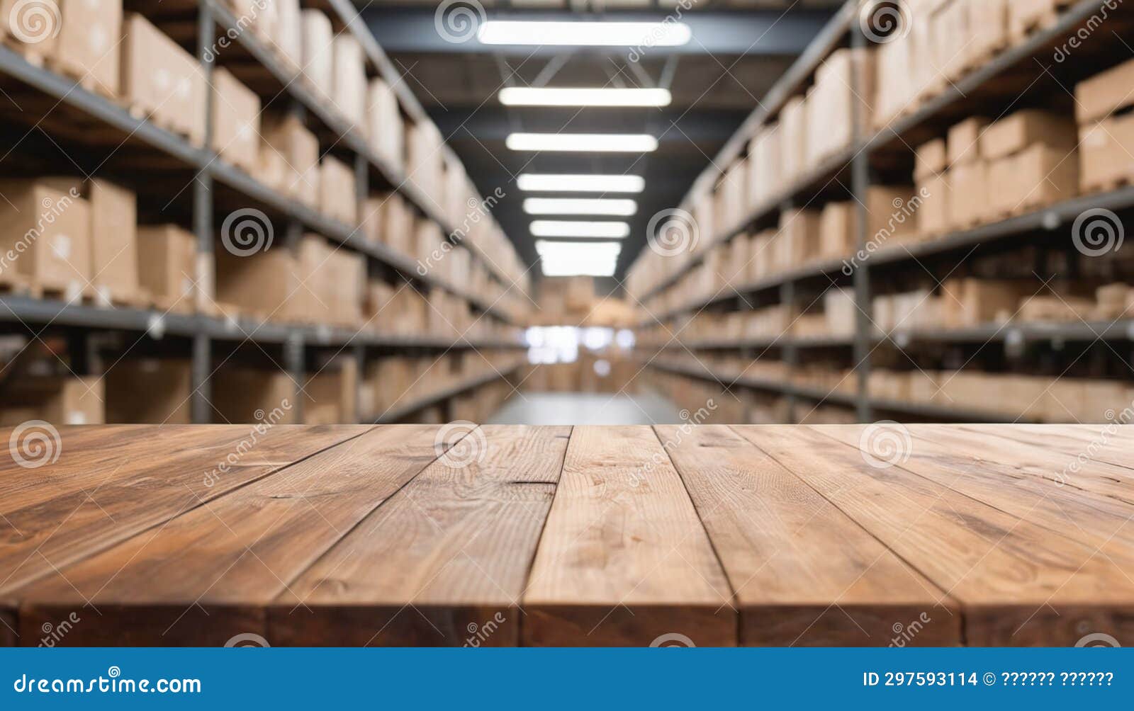 Background with a Table in the Warehouse. Stock Illustration ...