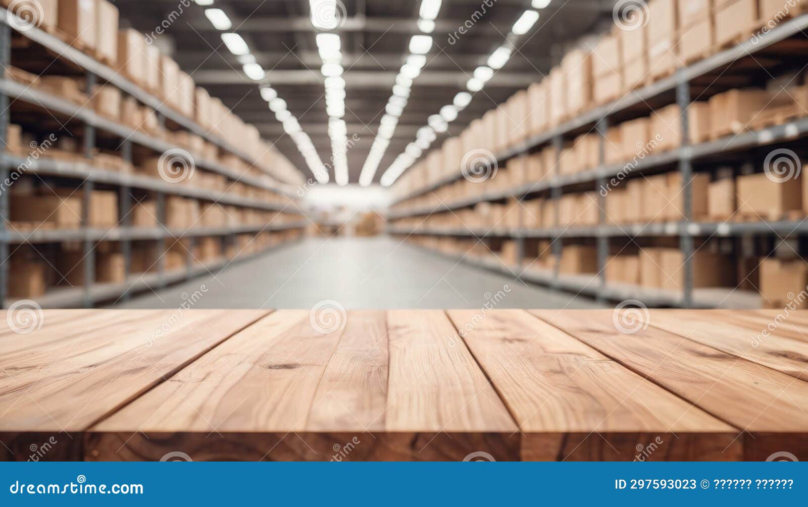 Background with a Table in the Warehouse. Stock Illustration ...