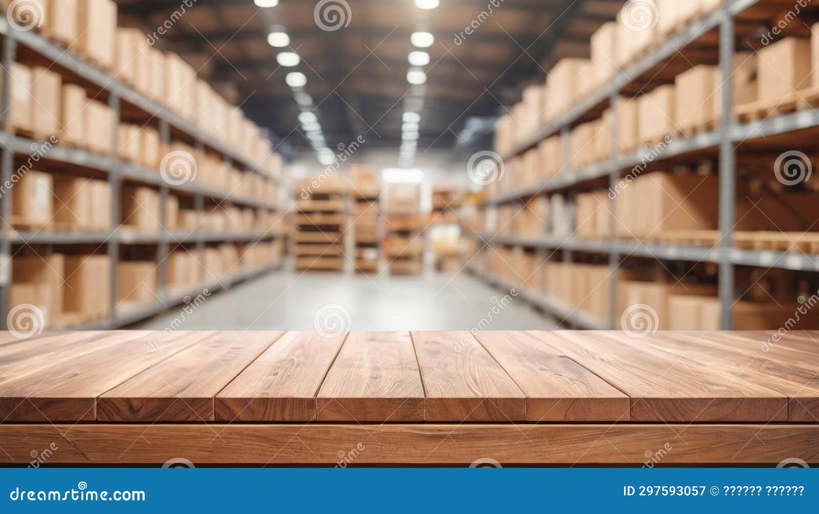 Background with a Table in the Warehouse. Stock Illustration ...