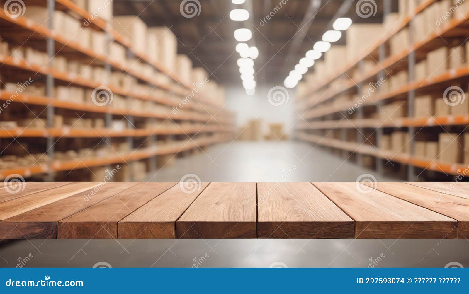 Background with a Table in the Warehouse. Stock Illustration ...