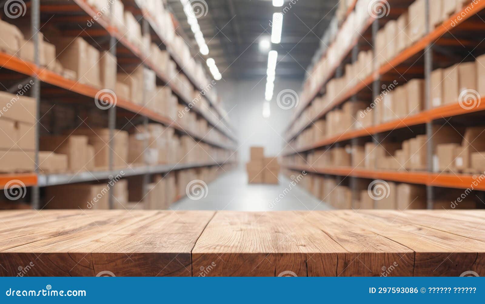Background with a Table in the Warehouse. Stock Illustration ...