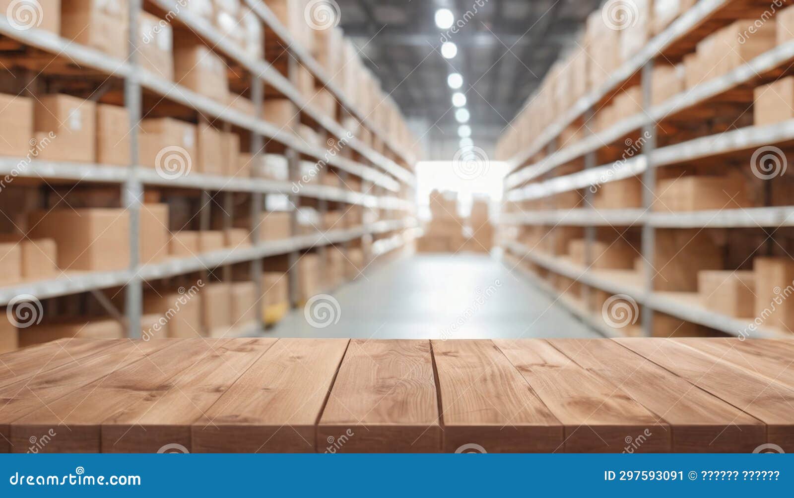 Background with a Table in the Warehouse. Stock Illustration ...