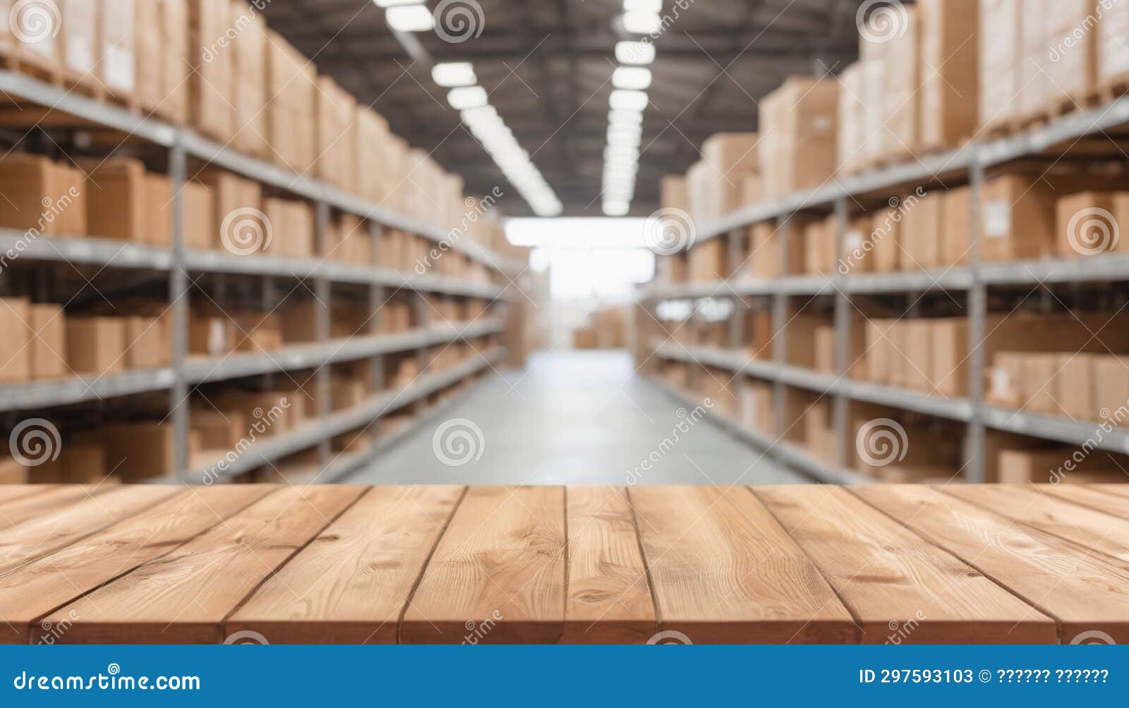 Background with a Table in the Warehouse. Stock Illustration ...