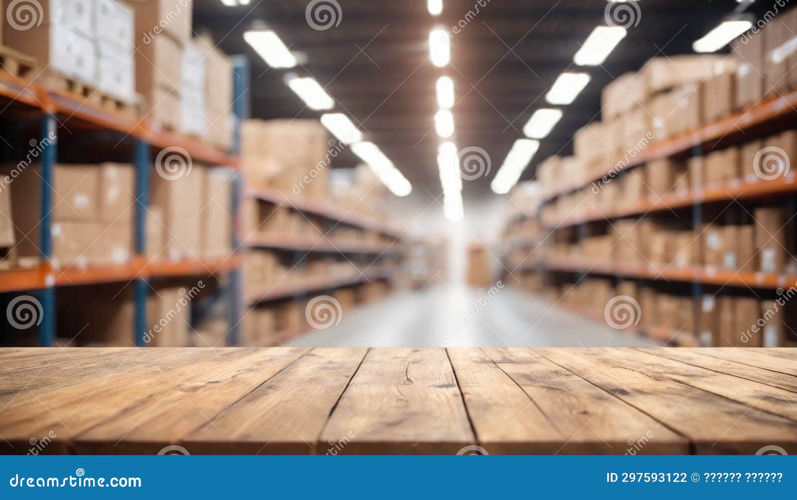 Background with a Table in the Warehouse. Stock Illustration ...