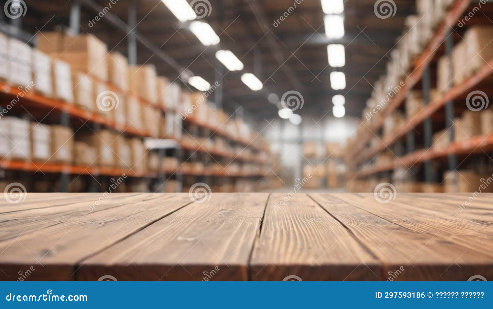 Background with a Table in the Warehouse. Stock Illustration ...