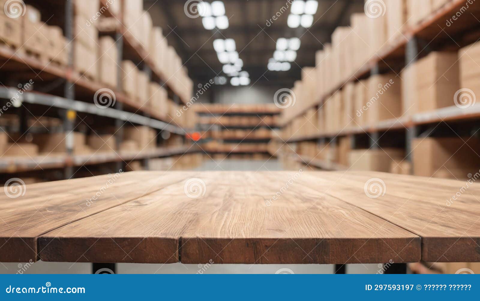 Background with a Table in the Warehouse. Stock Illustration ...