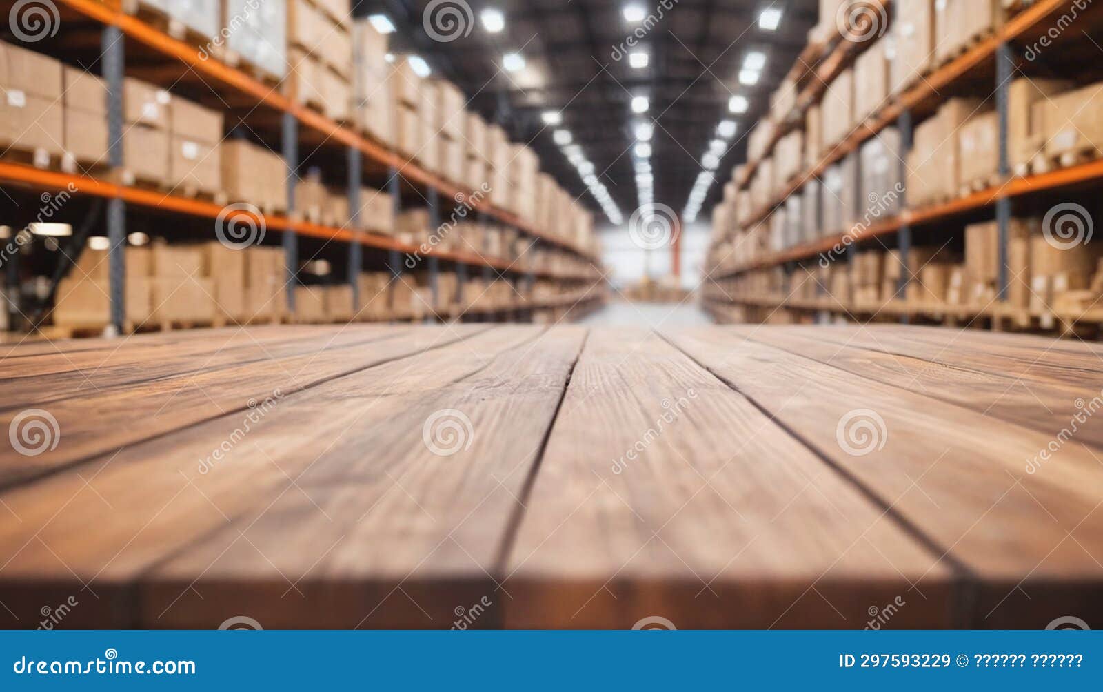 Background with a Table in the Warehouse. Stock Illustration ...