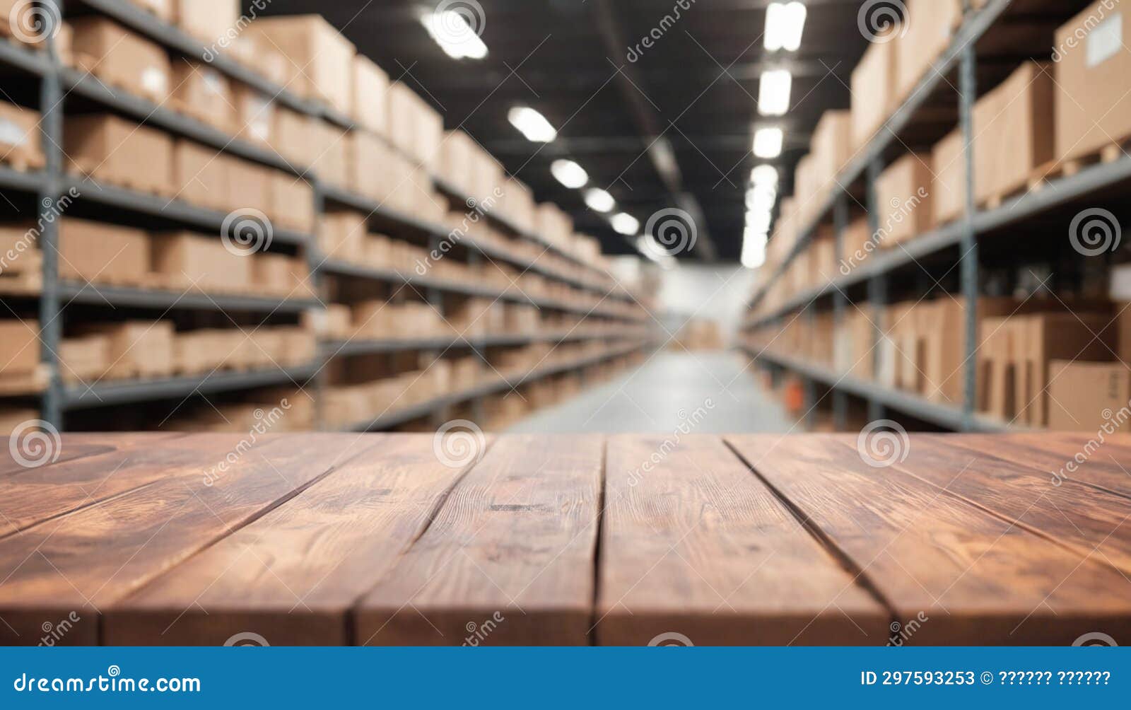 Background with a Table in the Warehouse. Stock Illustration ...