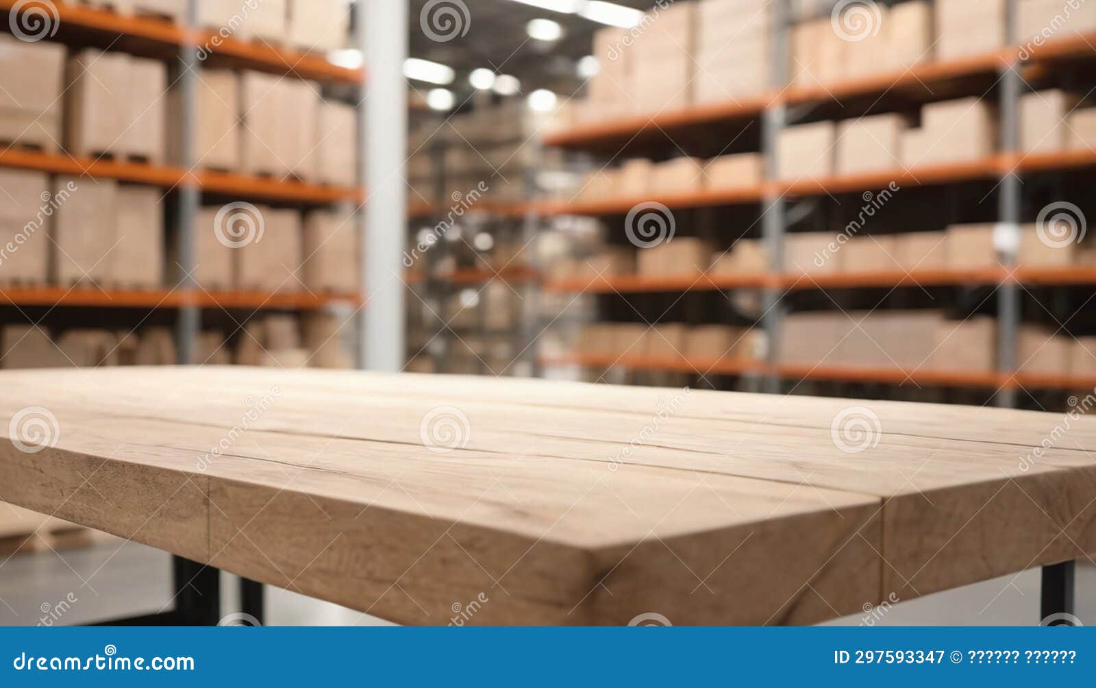 Background with a Table in the Warehouse. Stock Illustration ...