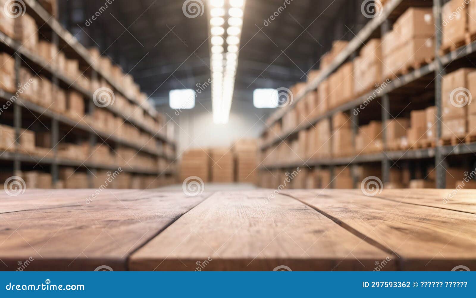 Background with a Table in the Warehouse. Stock Illustration ...