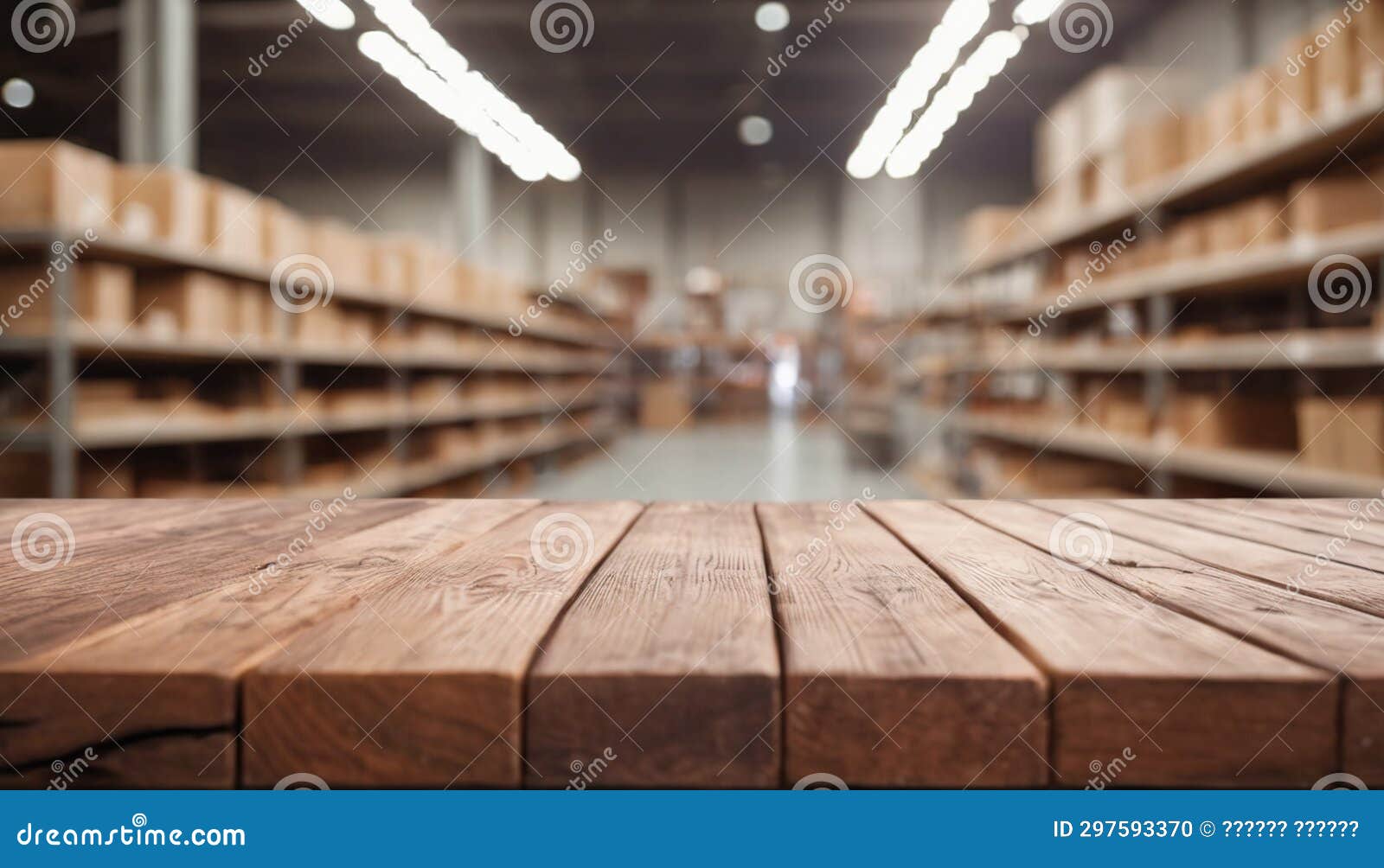 Background with a Table in the Warehouse. Stock Illustration ...