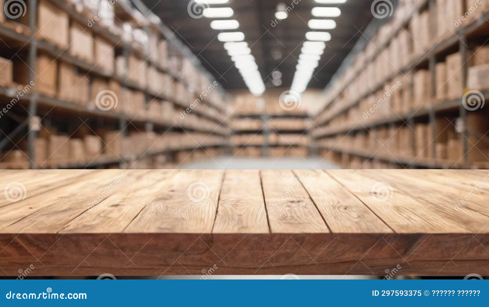 Background with a Table in the Warehouse. Stock Illustration ...