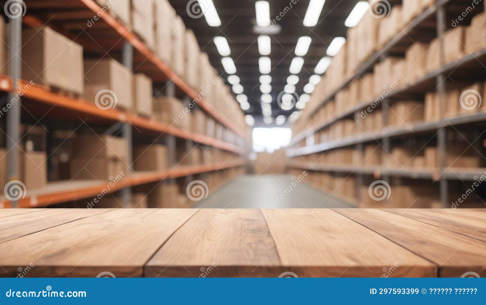 Background with a Table in the Warehouse. Stock Illustration ...