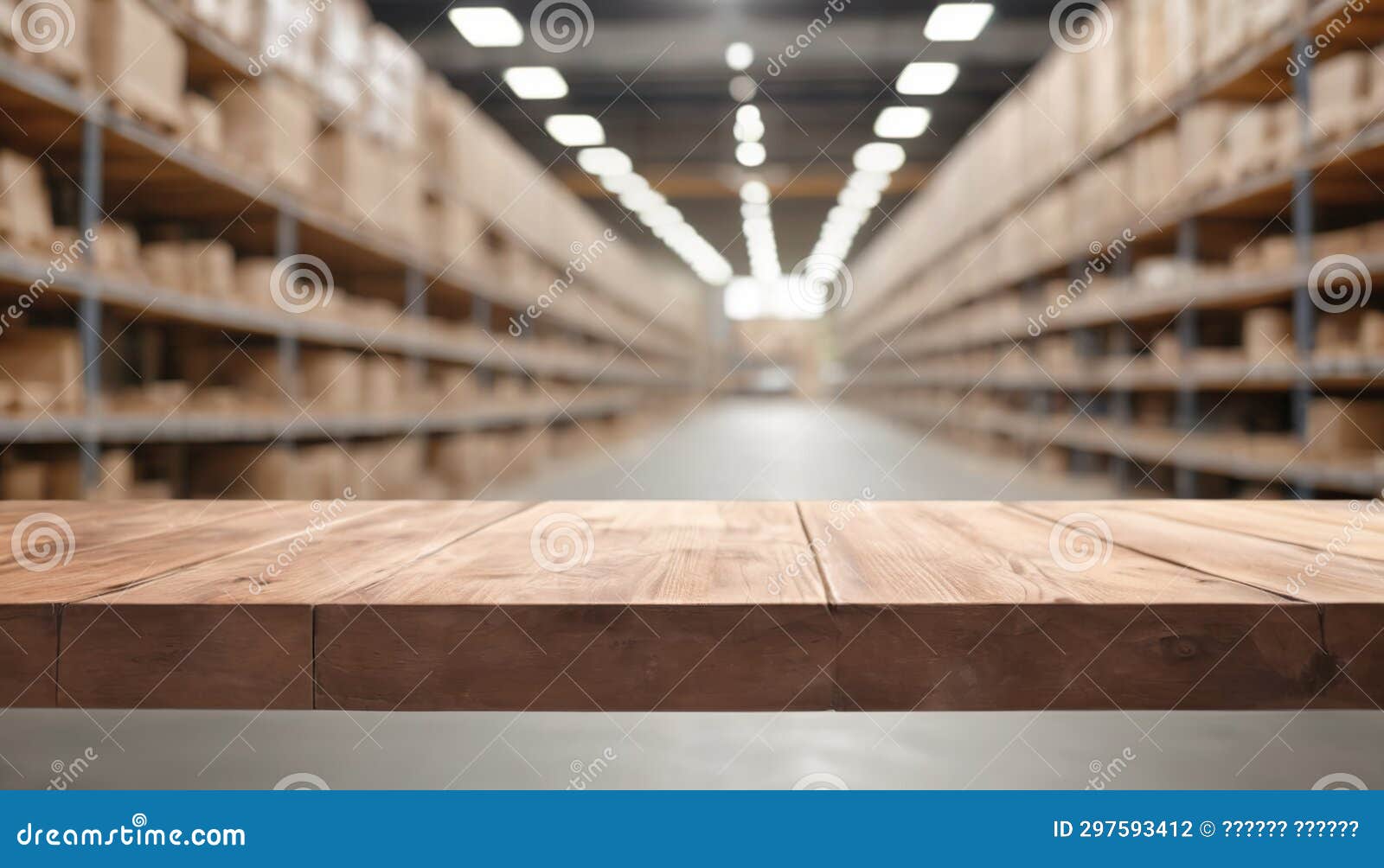 Background with a Table in the Warehouse. Stock Illustration ...
