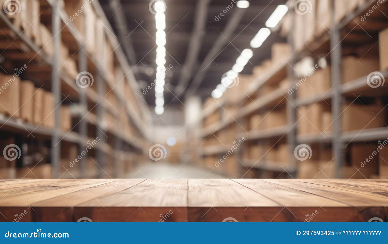 Background with a Table in the Warehouse. Stock Illustration ...