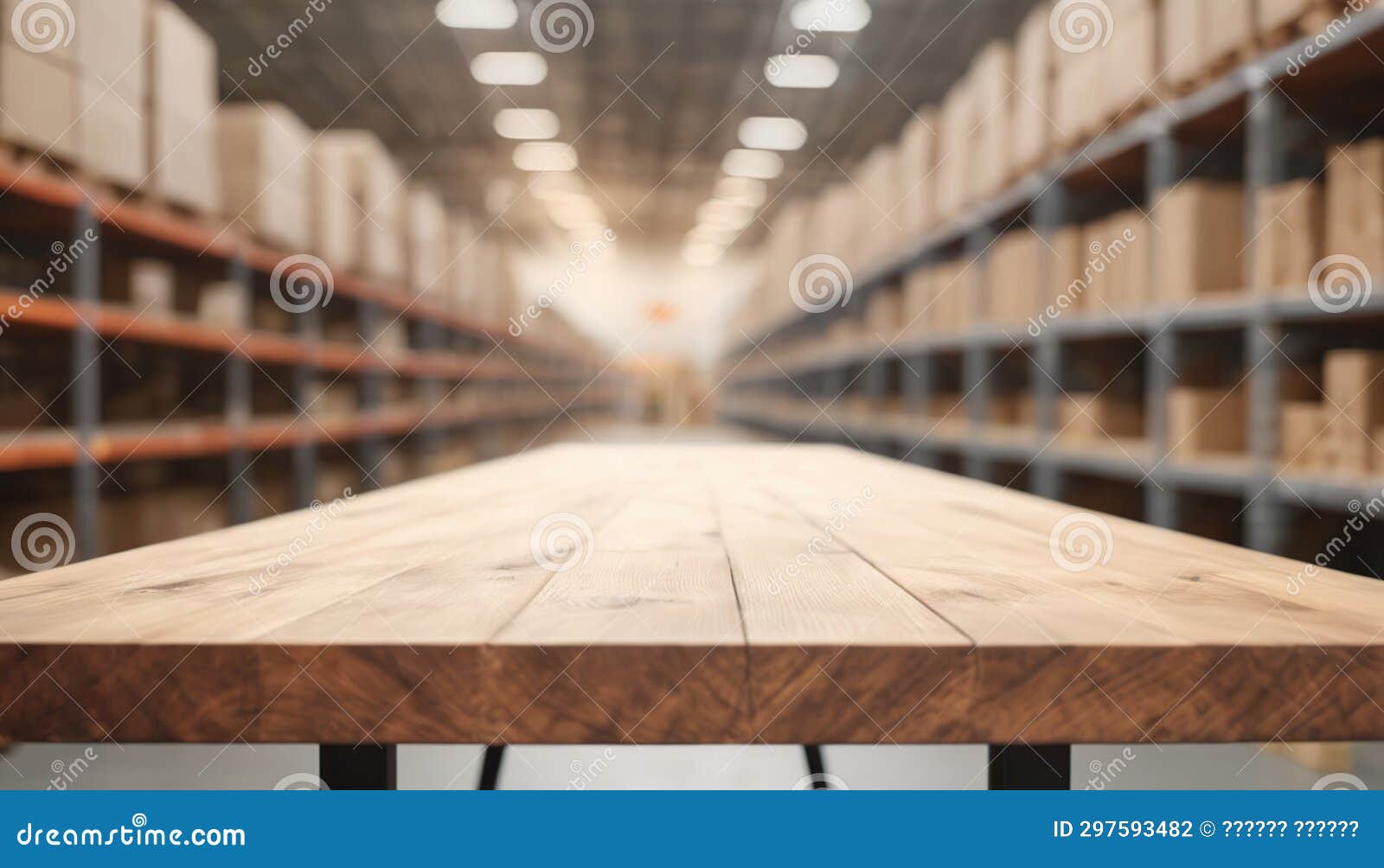 Background with a Table in the Warehouse. Stock Illustration ...
