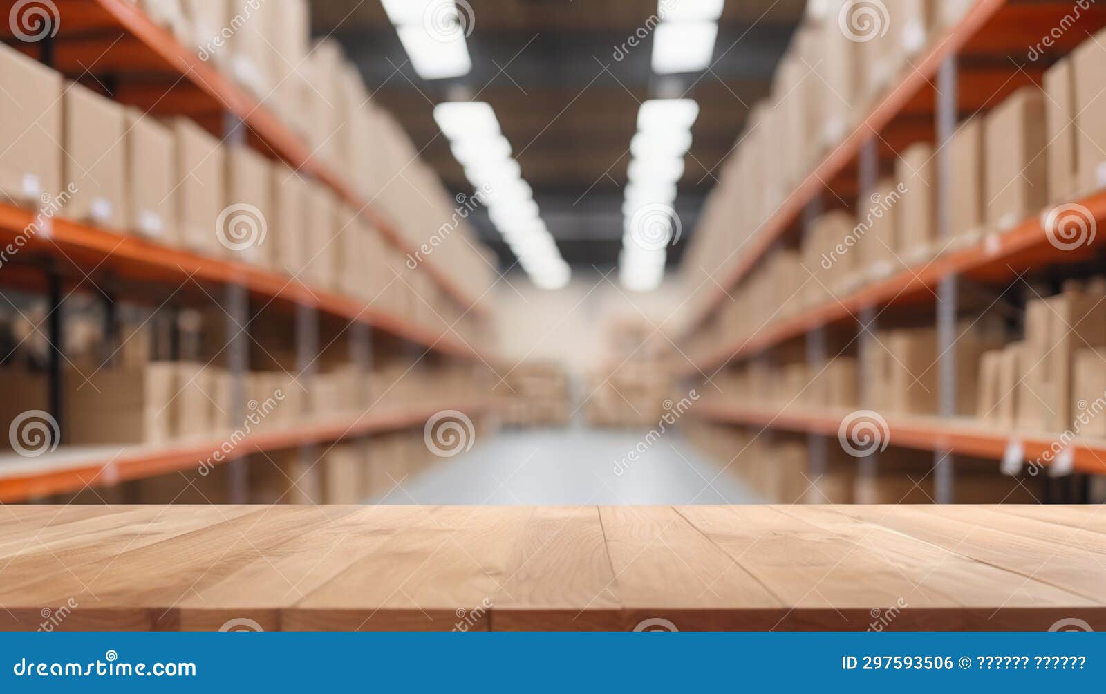 Background with a Table in the Warehouse. Stock Illustration ...