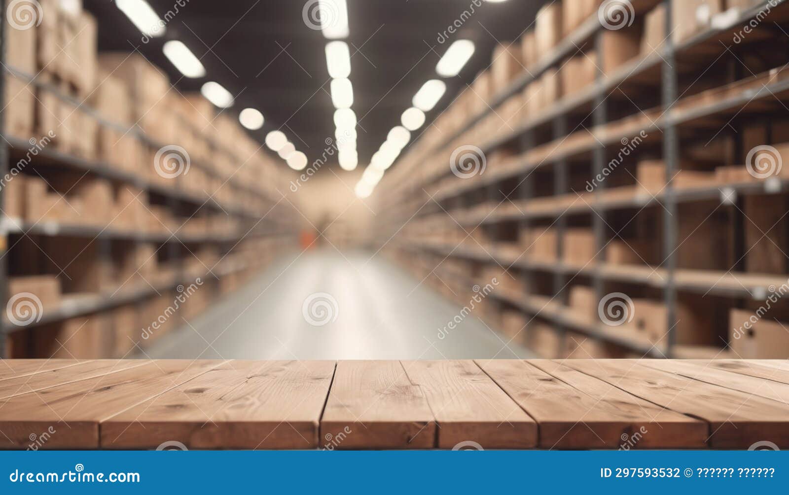 Background with a Table in the Warehouse. Stock Illustration ...