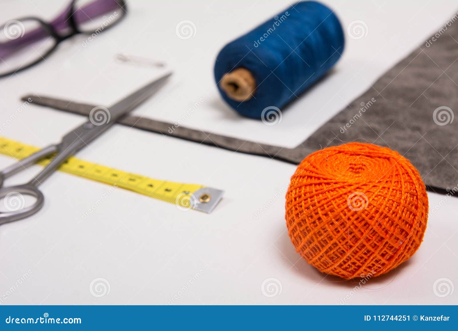 Background for Tailor Fabric Yarn and Sewing Tools Stock Image - Image ...